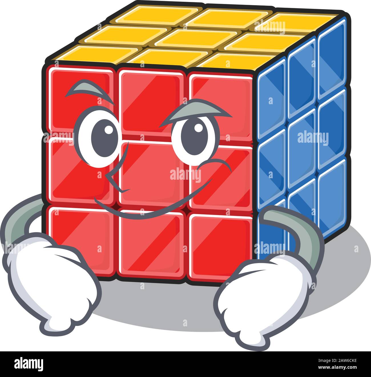 Cool rubic cube mascot character with Smirking face Stock Vector Image ...