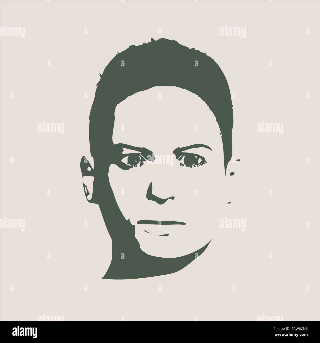 Man avatar front view. Male face silhouette Stock Vector Image & Art ...