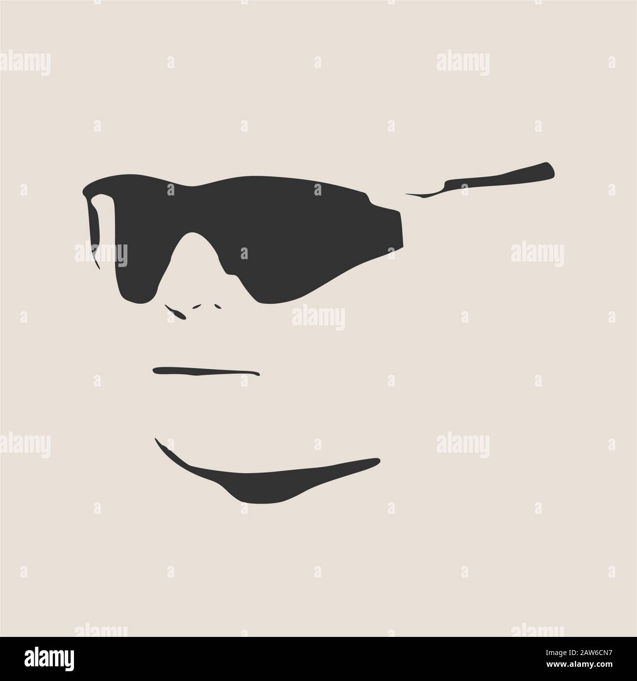 Man avatar half turn view. Male face silhouette Stock Vector Image ...