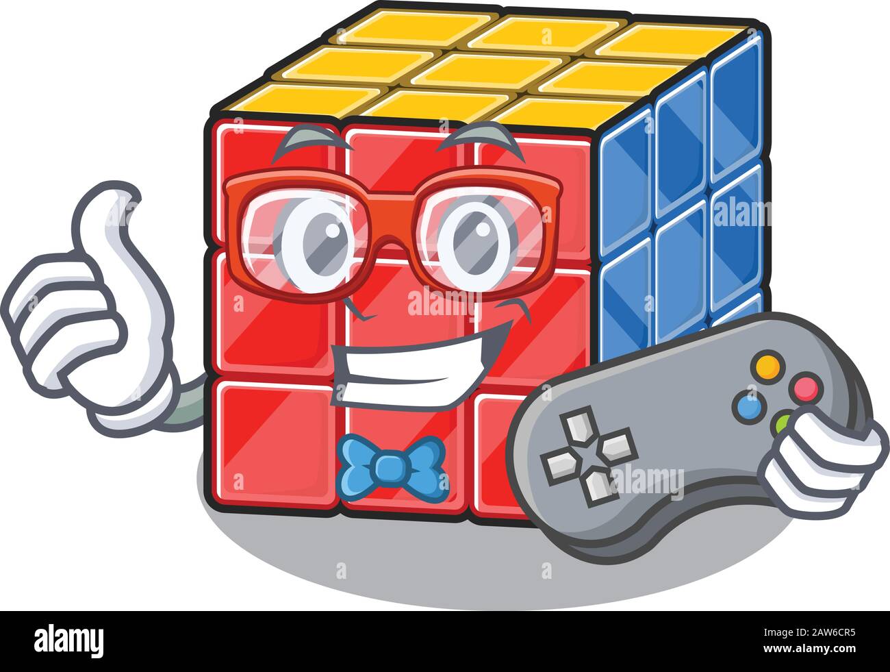 Smiley gamer rubic cube cartoon mascot style Stock Vector Image & Art ...