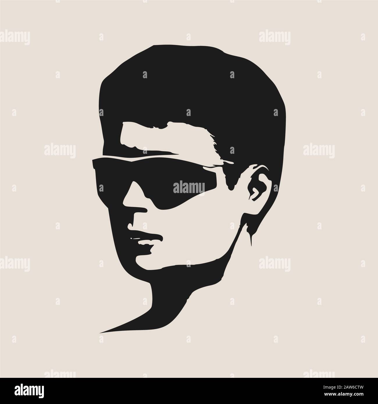 Man avatar half turn view. Male face silhouette Stock Vector Image ...