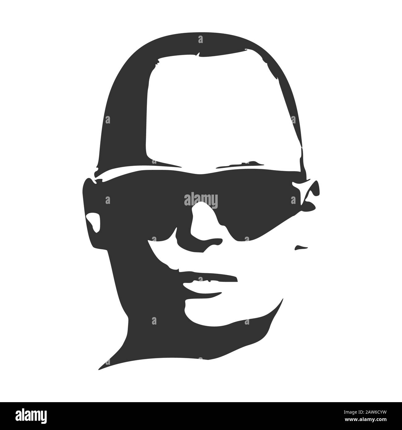 Man portrait serious silhouette Stock Vector Images - Alamy