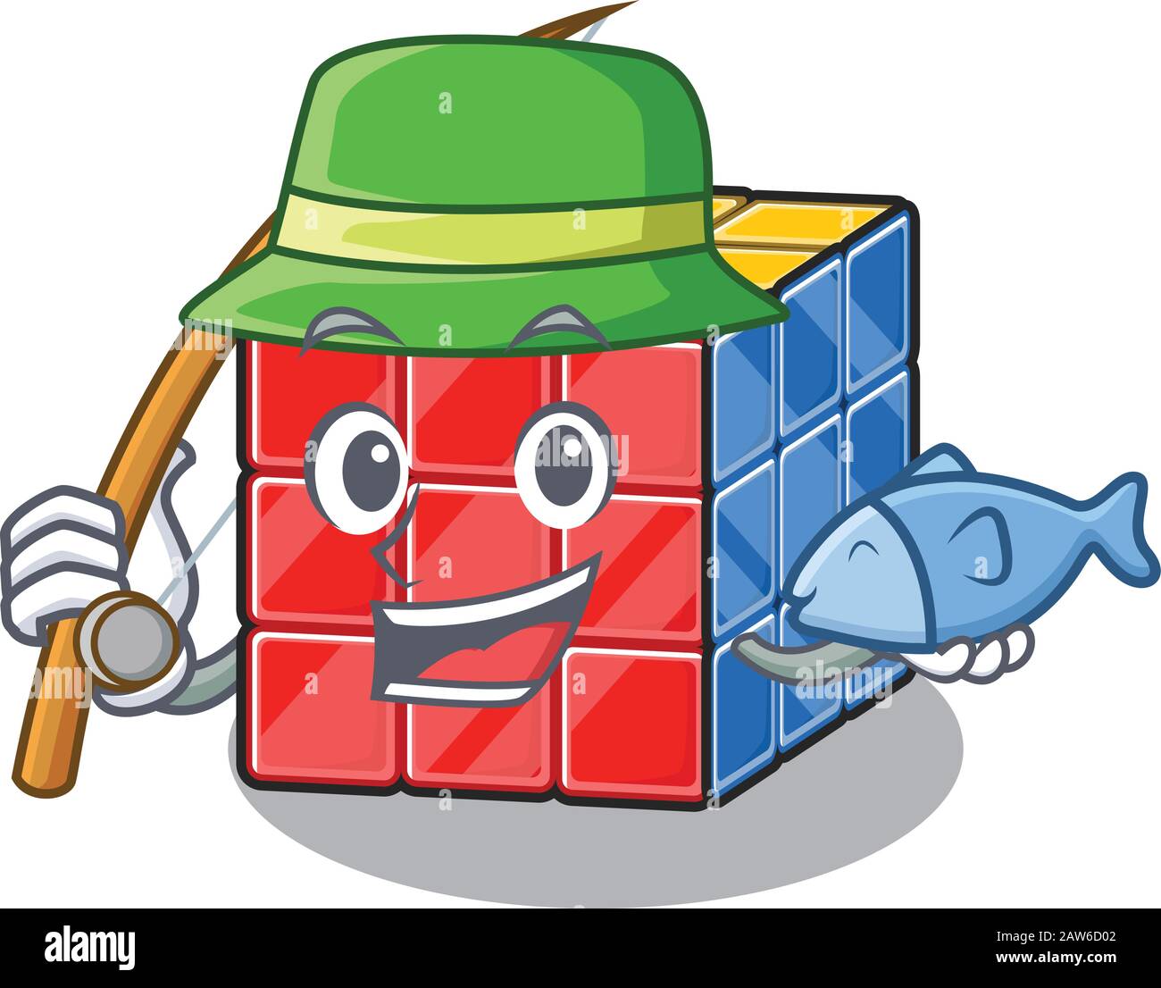 A Picture of happy Fishing rubic cube design Stock Vector Image & Art ...