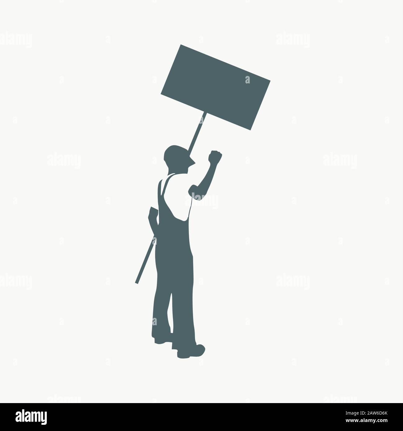 Worker with banner Stock Vector Image & Art - Alamy
