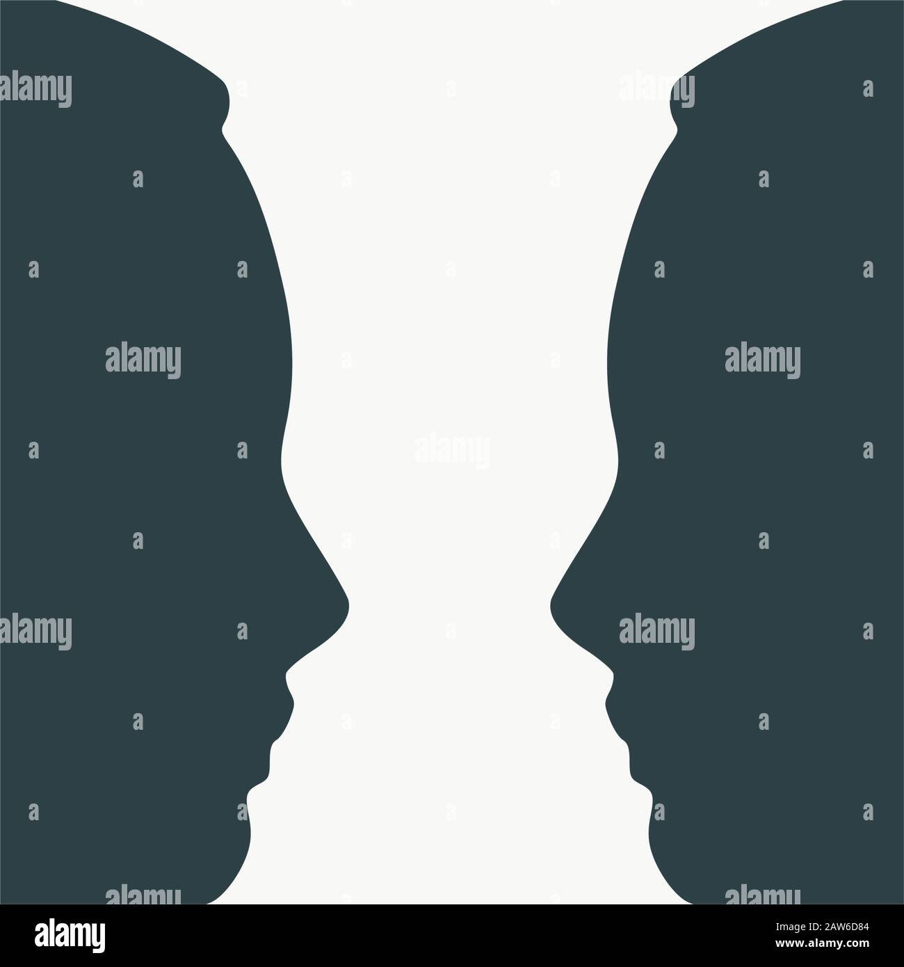 Silhouettes of two head Stock Vector Image & Art - Alamy