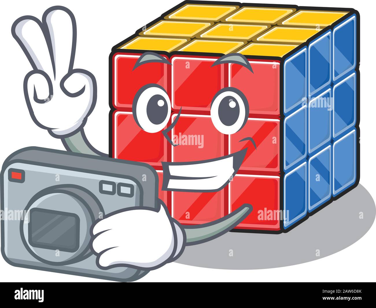 Cool Photographer rubic cube character with a camera Stock Vector Image ...
