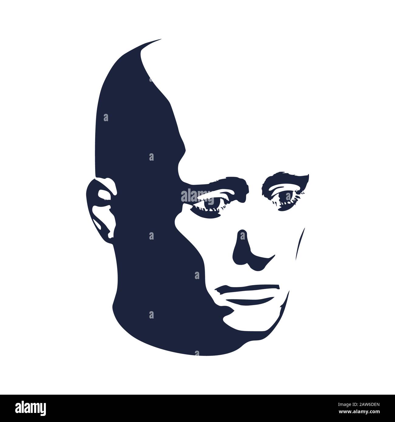 Human head silhouette front view Cut Out Stock Images & Pictures - Alamy