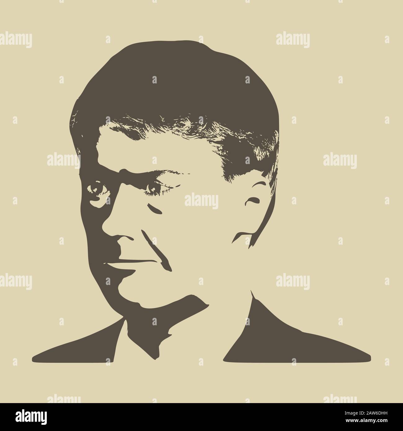 Man avatar front view. Male face silhouette Stock Vector Image & Art ...