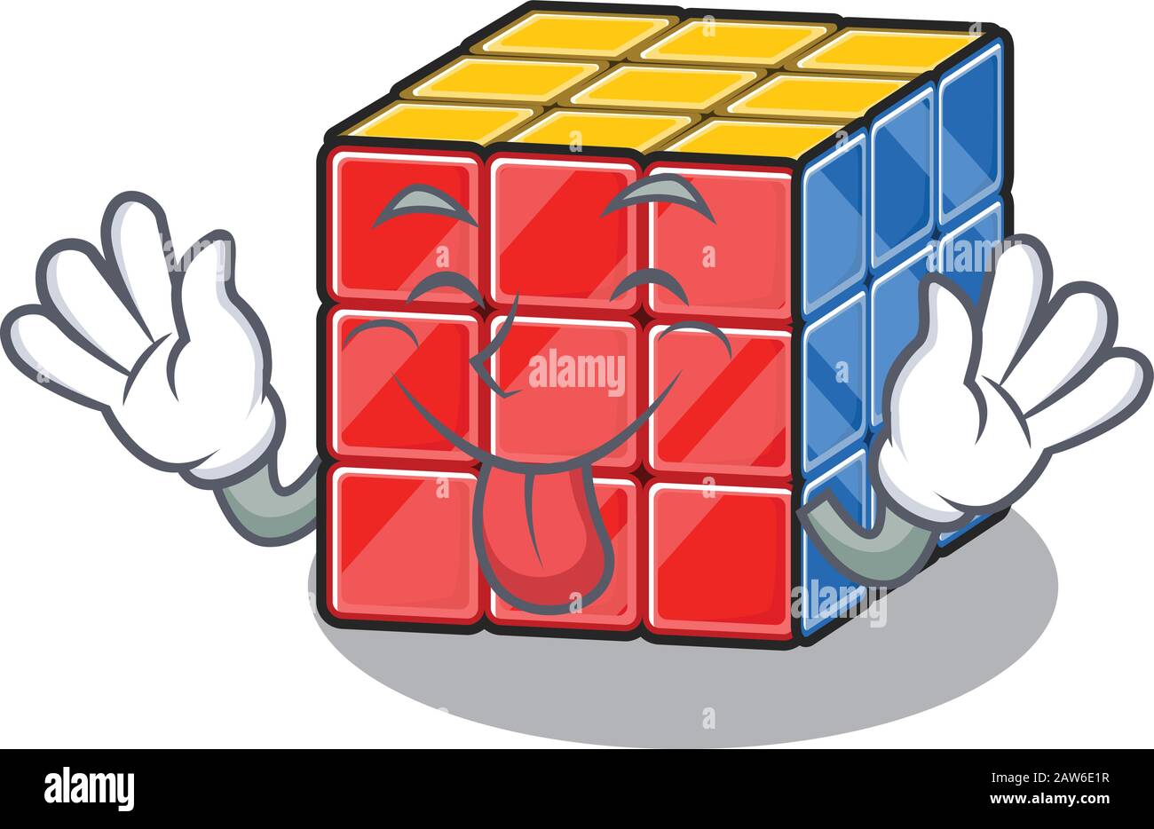 Funny rubic cube mascot design with Tongue out Stock Vector Image & Art ...