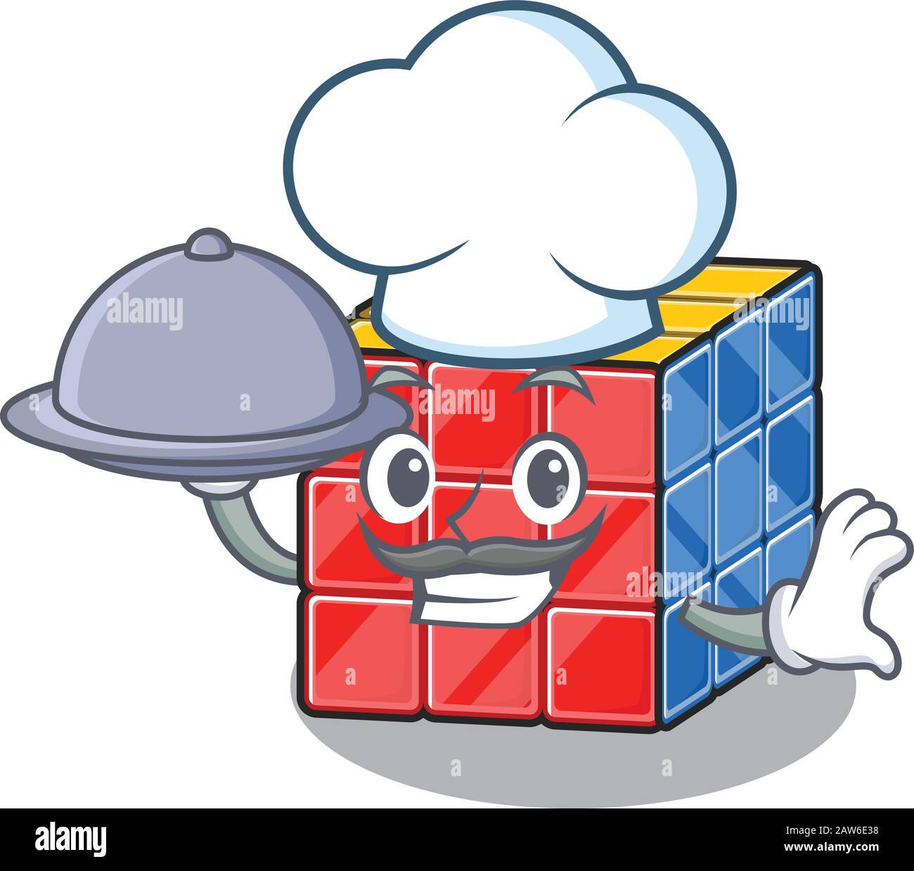 A picture of rubic cube as a Chef serving food on tray Stock Vector ...