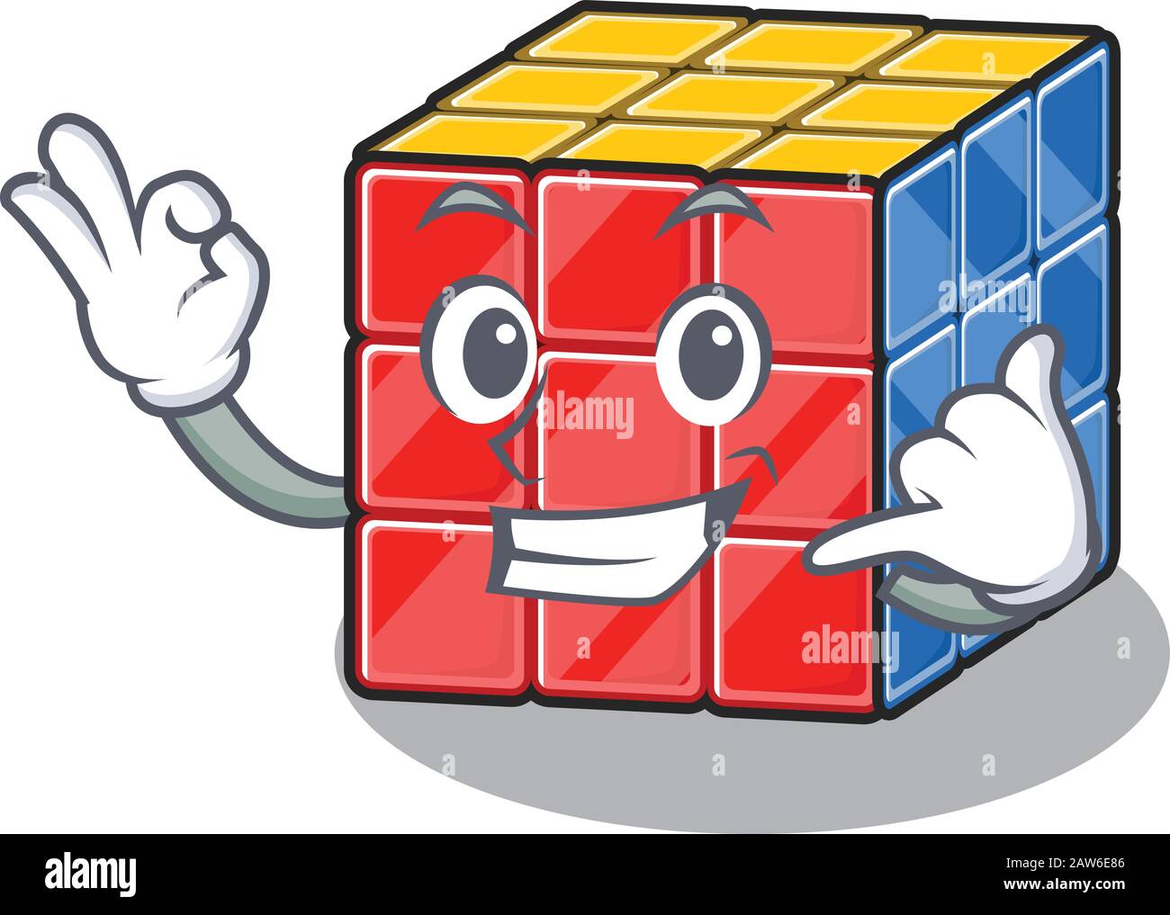 Call me funny rubic cube cartoon character concept Stock Vector Image ...