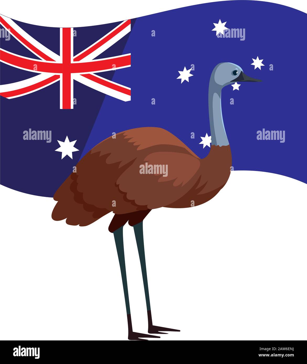 Emu postage stamp Stock Vector Images - Alamy