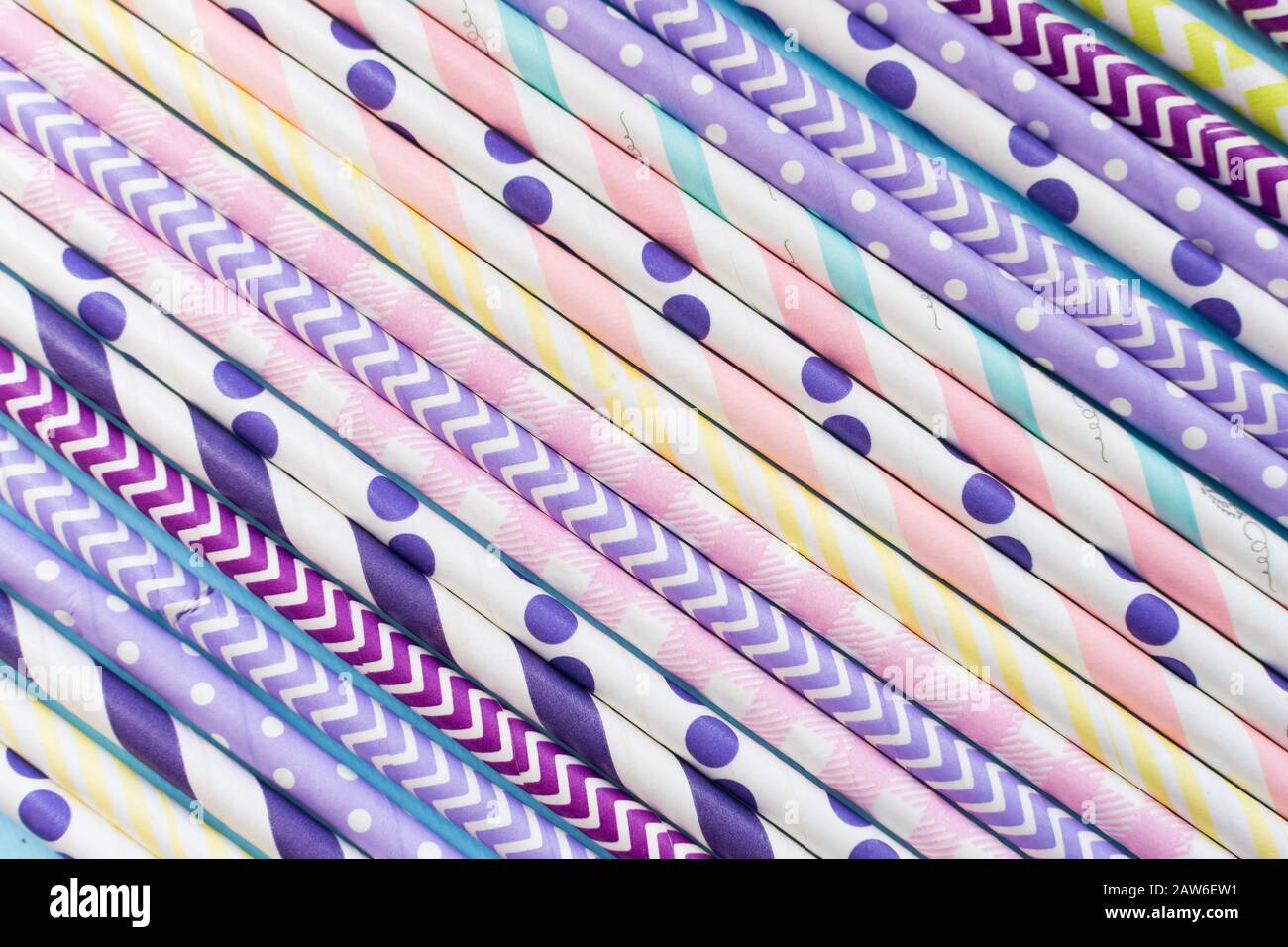Colorful paper drinking straws texture background. Zero waste ...
