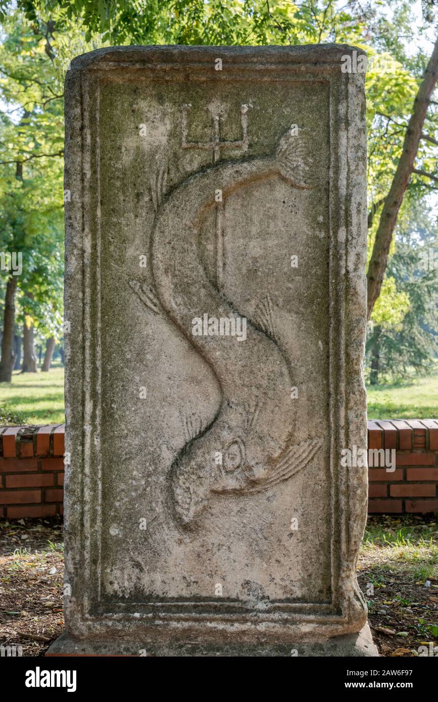 Roman period panel, 1st-4th century, at Lapidarium at Tvrdava Citadel ...