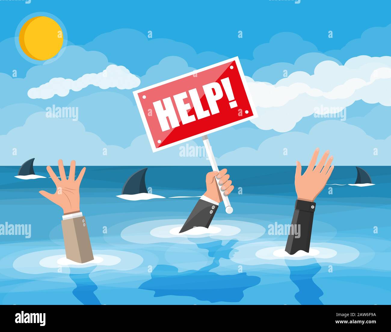 Businessman drowning in sea hi-res stock photography and images - Alamy