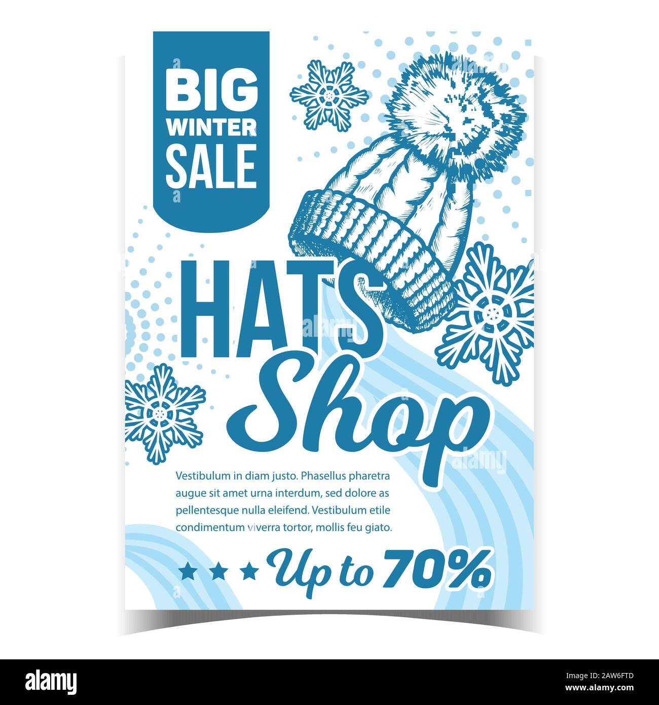 Hats Shop Big Winter Sale Promo Poster Vector Stock Vector Image & Art ...