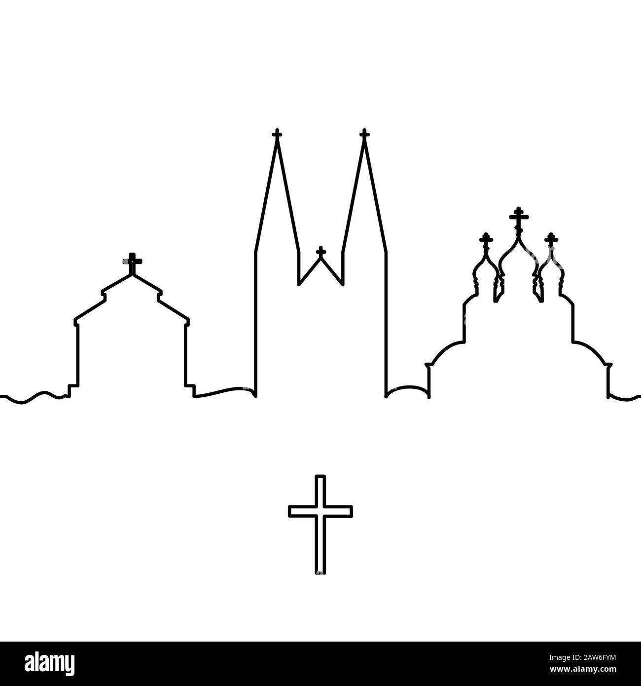 Christian Congregation Prayer Stock Vector Images - Alamy