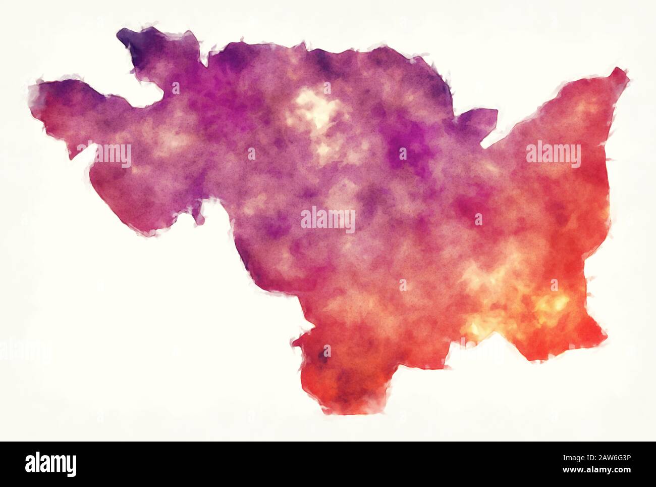 Lower Sava region watercolor map of Slovenia Stock Photo - Alamy
