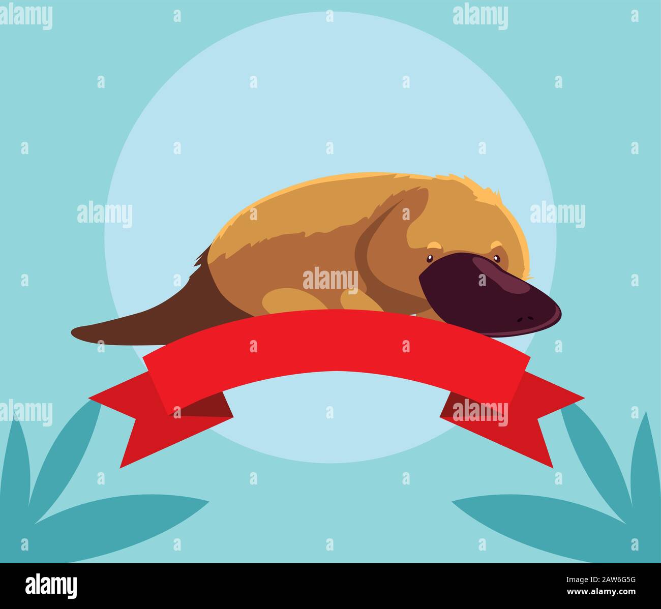 greeting card with australian platypus vector illustration design Stock ...