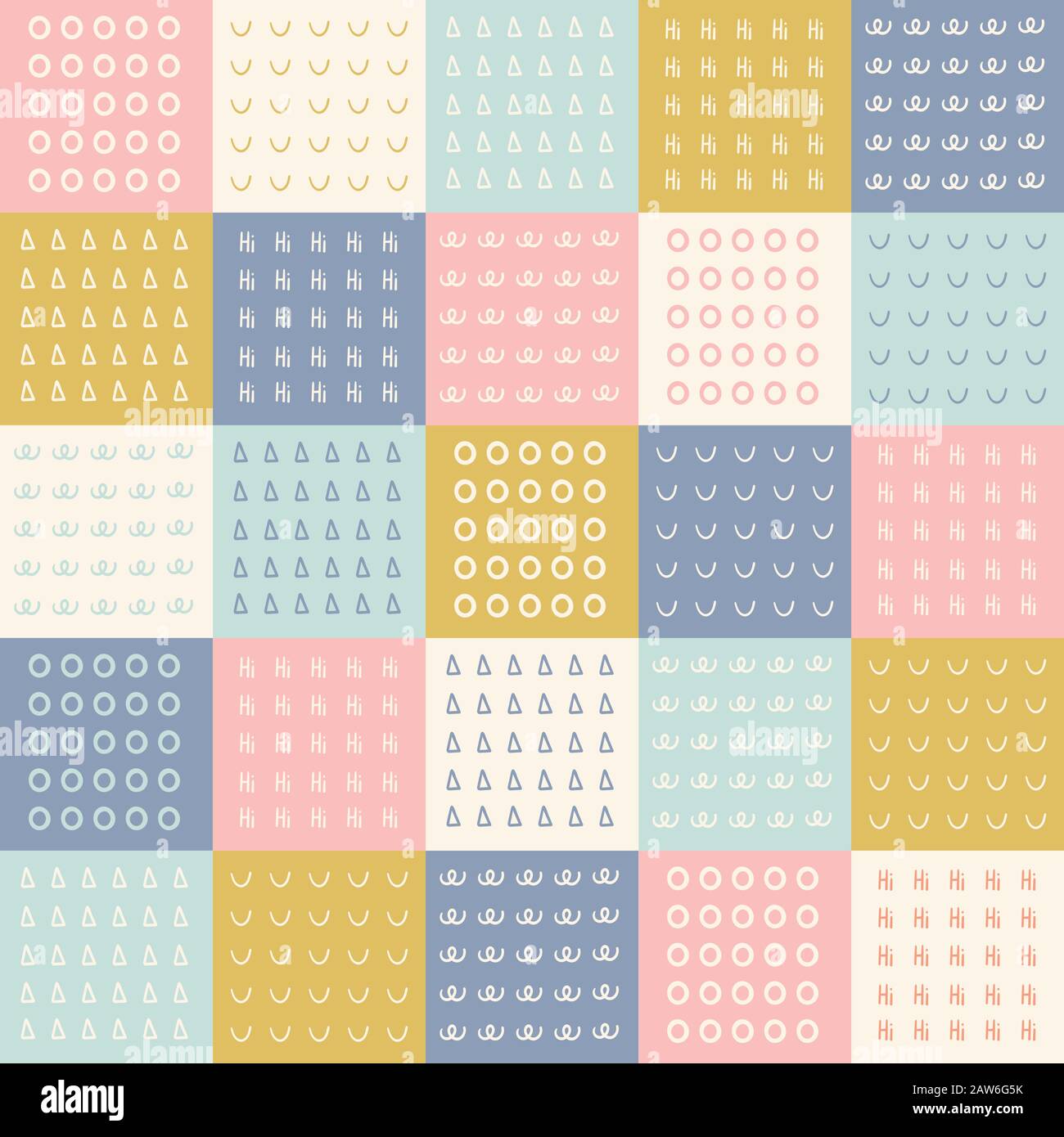Patchwork doodle squares vector pattern background design Stock Vector ...