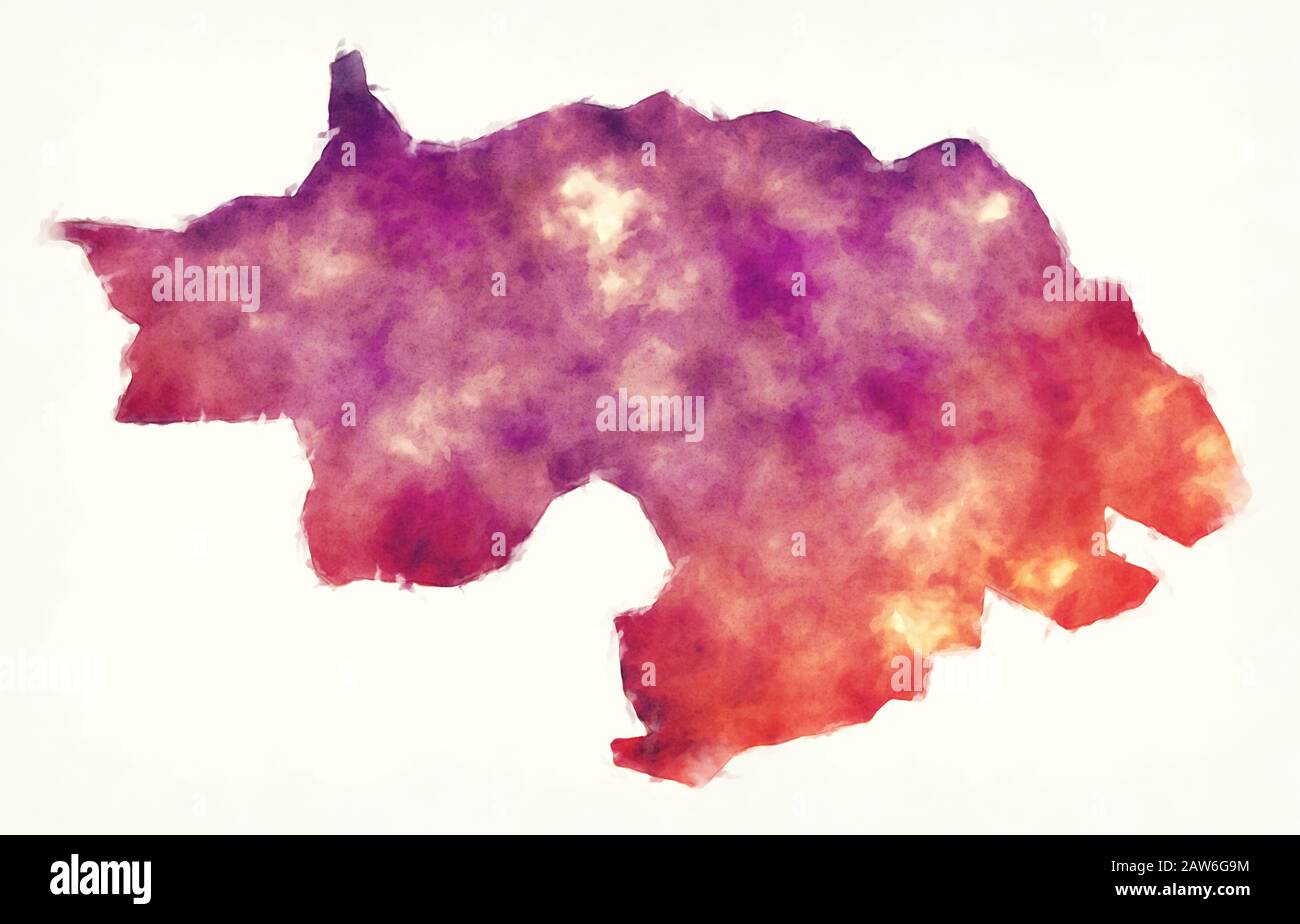 Central Sava region watercolor map of Slovenia Stock Photo - Alamy