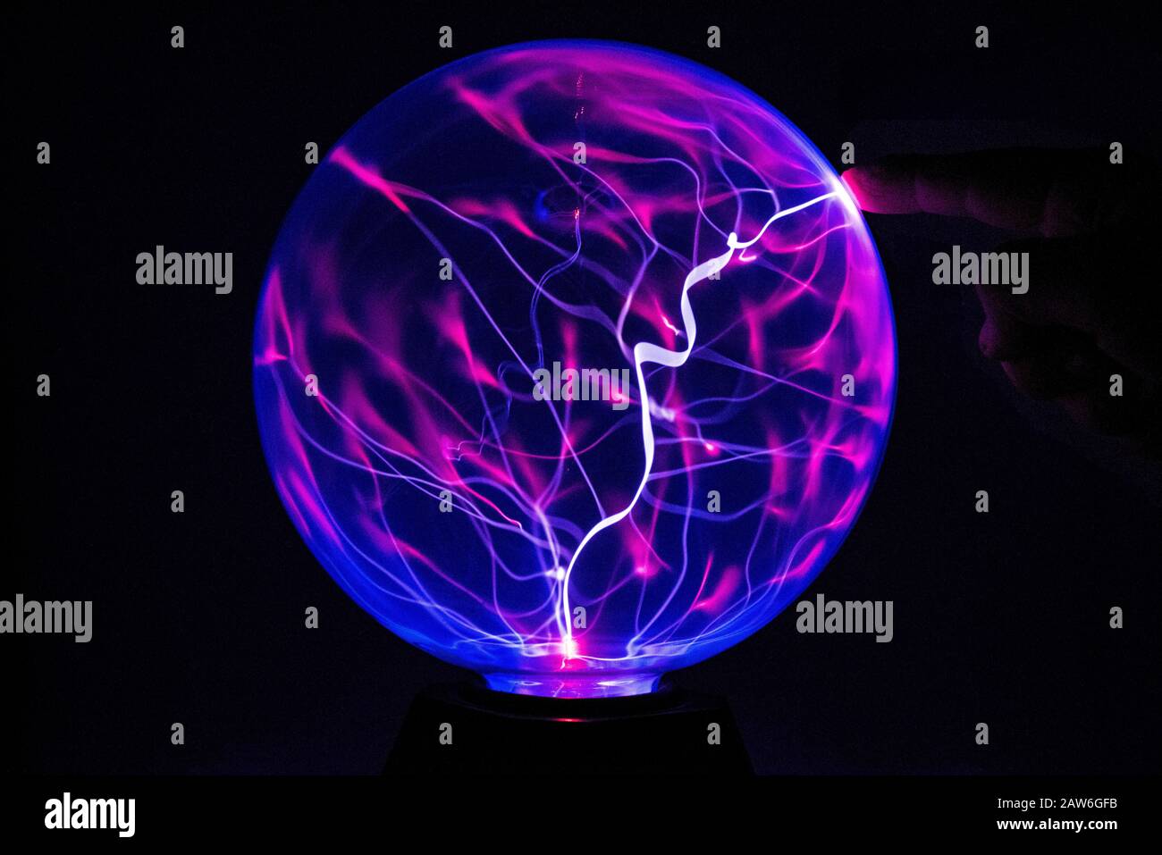 Electricity fire-ball. Abstract photo of electric waves. Static ...