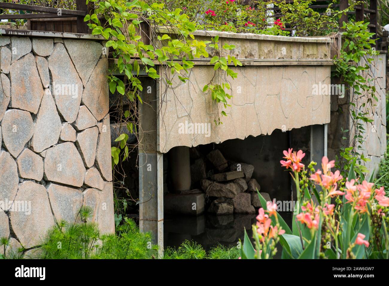 The cave under the stone bridge Stock Photo - Alamy