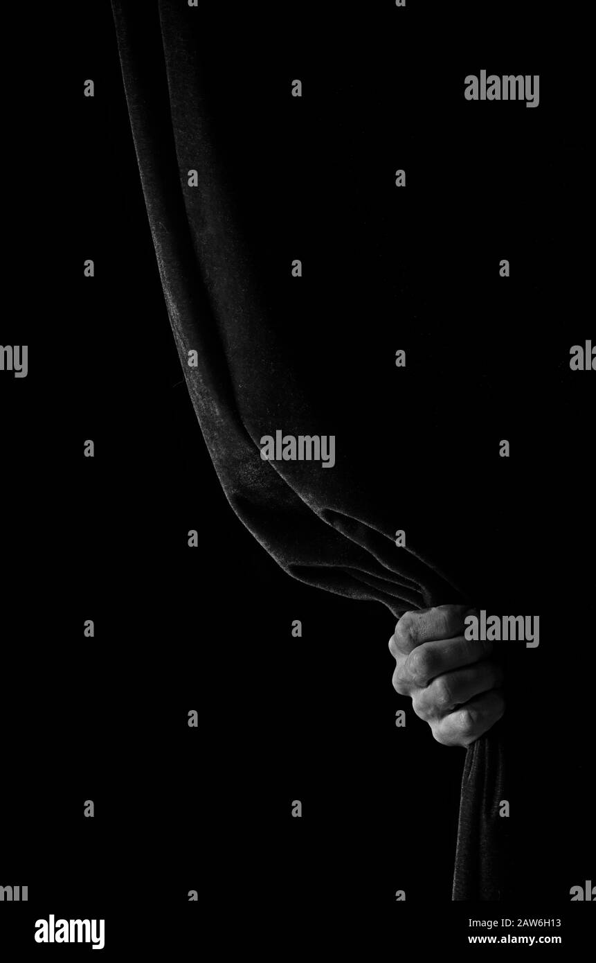 Stage curtain hands hi-res stock photography and images - Alamy