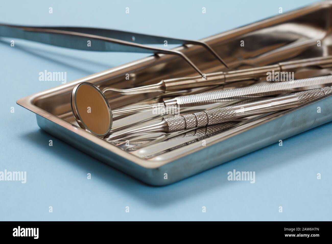 Set of composite filling instruments for dental treatment. Medical ...
