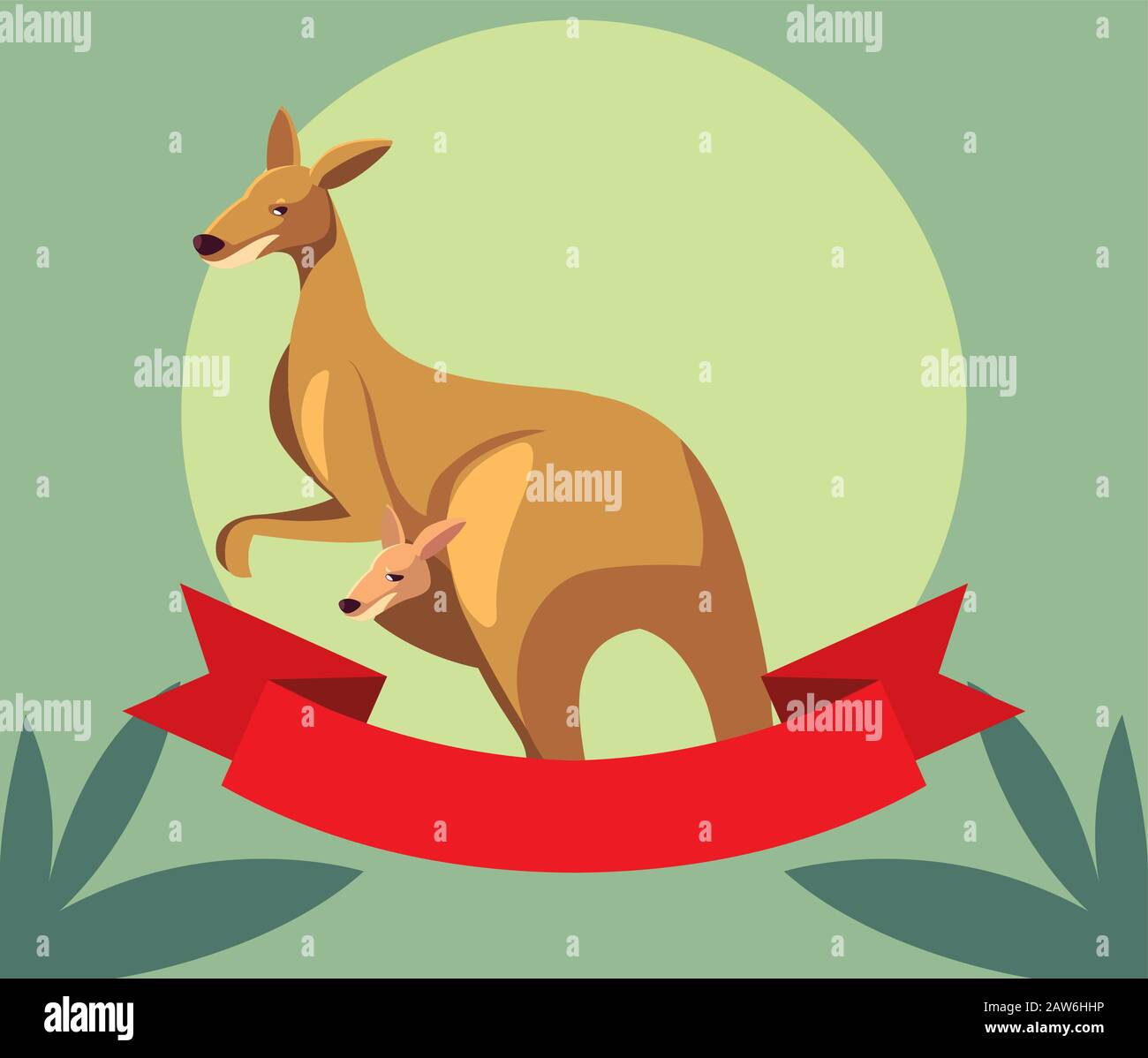 greeting card with australian kangaroo vector illustration design Stock ...