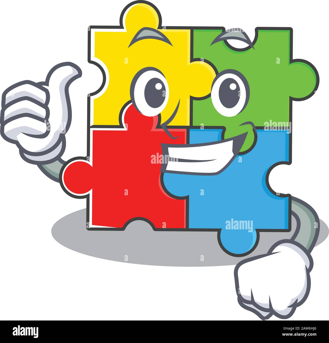 Funny puzzle toy making Thumbs up gesture Stock Vector Image & Art - Alamy