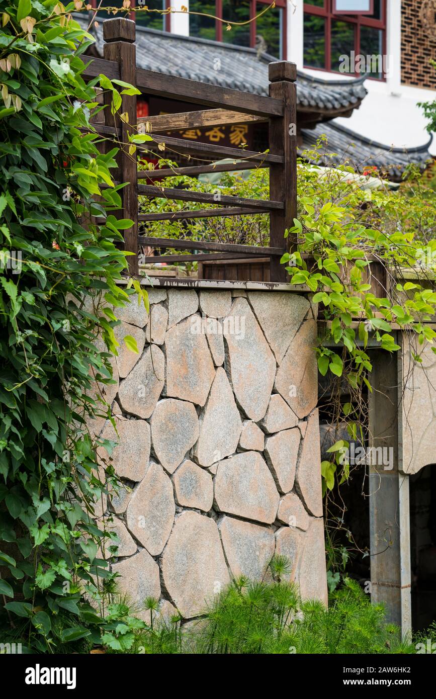 Shenzhen,China,April,2019. The Gankeng Hakka town sightseeing. It split ...