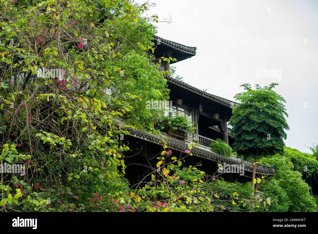 Shenzhen,China,April,2019. The Gankeng Hakka town sightseeing. It split ...