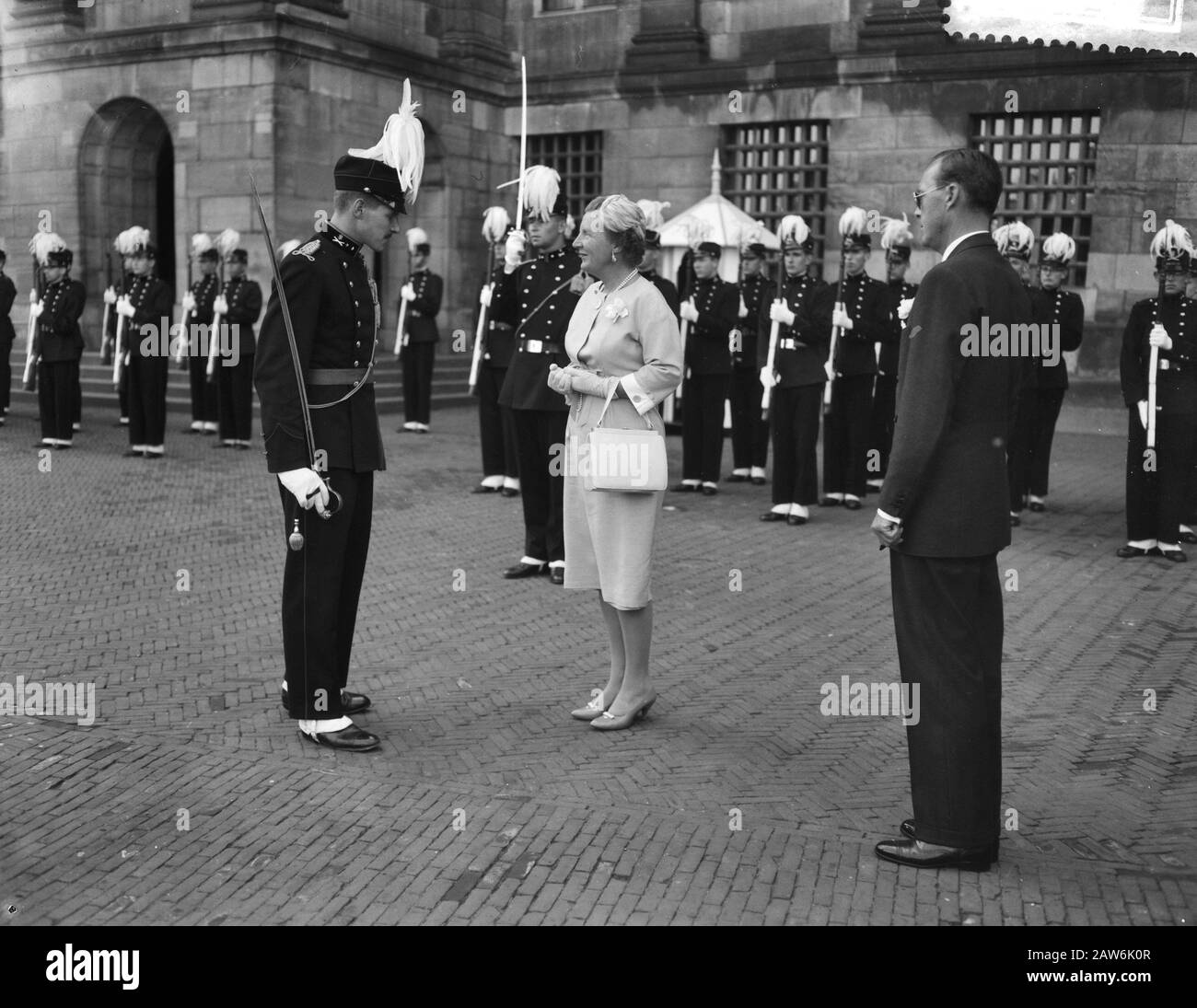 Royal visit to Amsterdam, inspecting honor guard for Palace Date ...