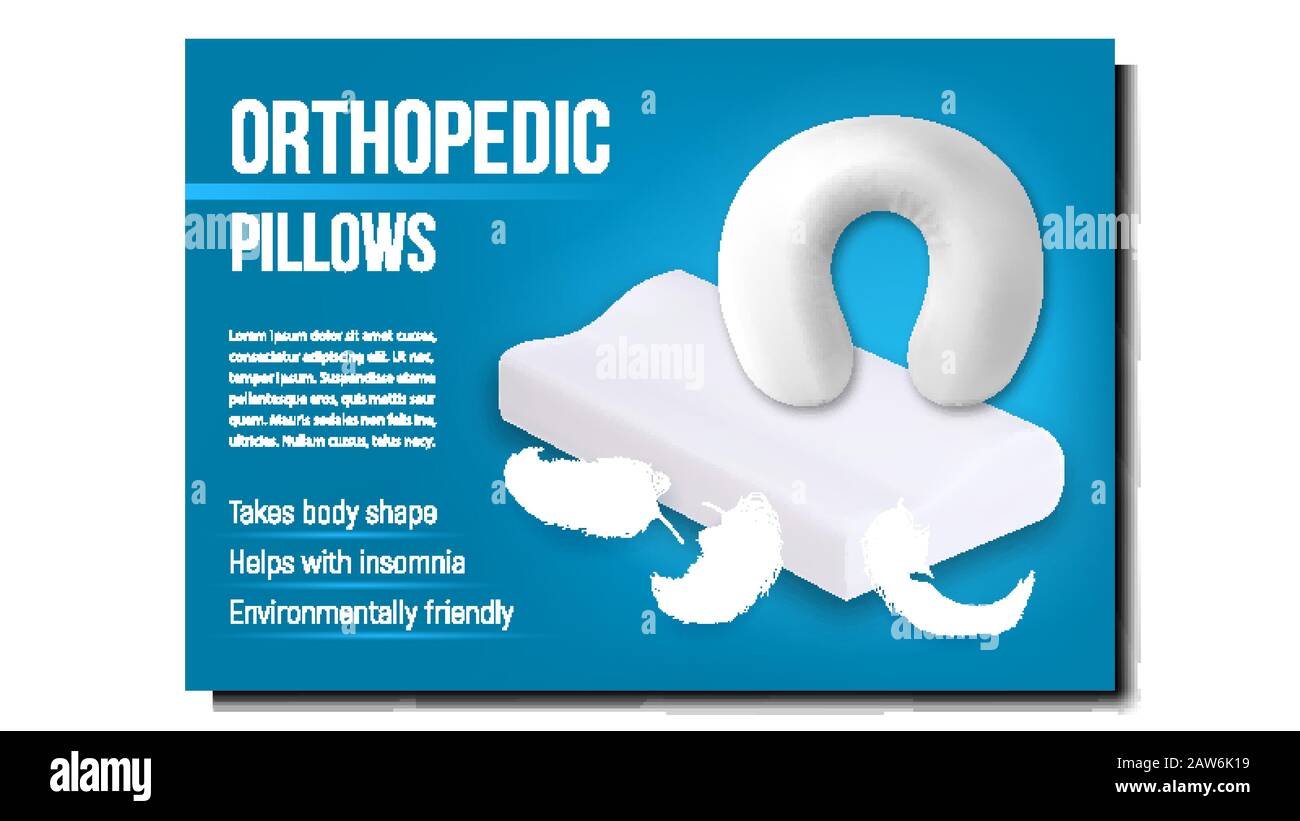 Orthopedic Pillows Advertise Banner Flyer Vector Stock Vector Image ...