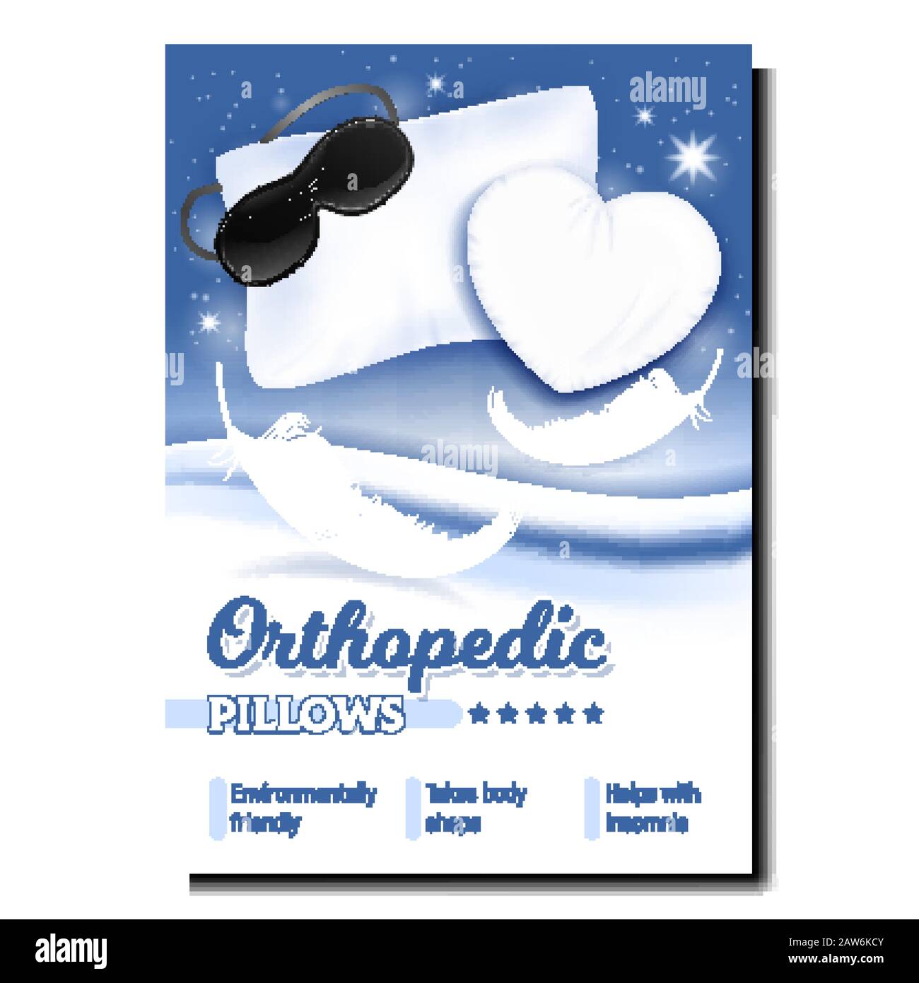 Orthopedic Soft Pillows Advertising Poster Vector Stock Vector Image ...