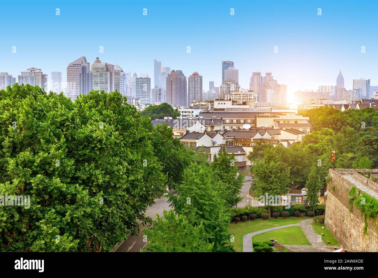 Bird's eye view of Nanjing city landscape Stock Photo - Alamy