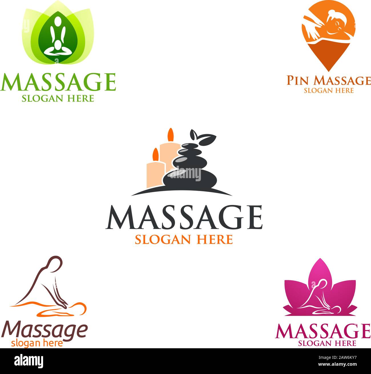 Chiropractic, massage, back pain and osteopathy Logo Design Stock ...