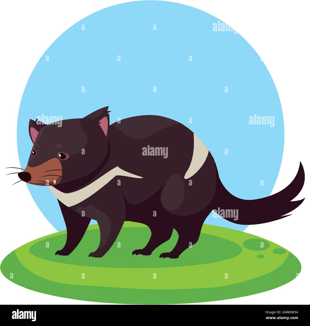 australian tasmanian devil with background landscape vector ...