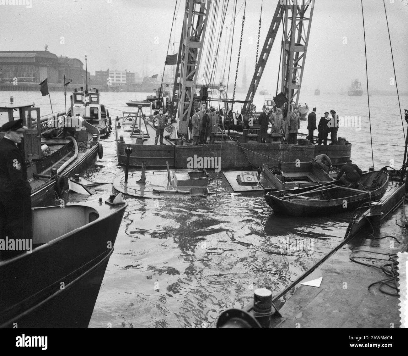 Lights go over tugboat Swallow at the port of Rotterdam Date: December ...