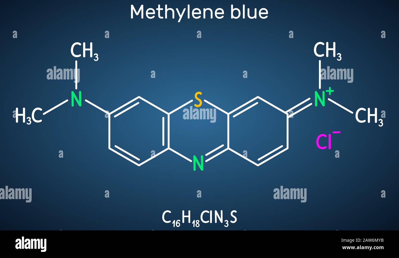 Methylene Blue Methylthioninium Chloride C16H18ClN3S Molecule It Is