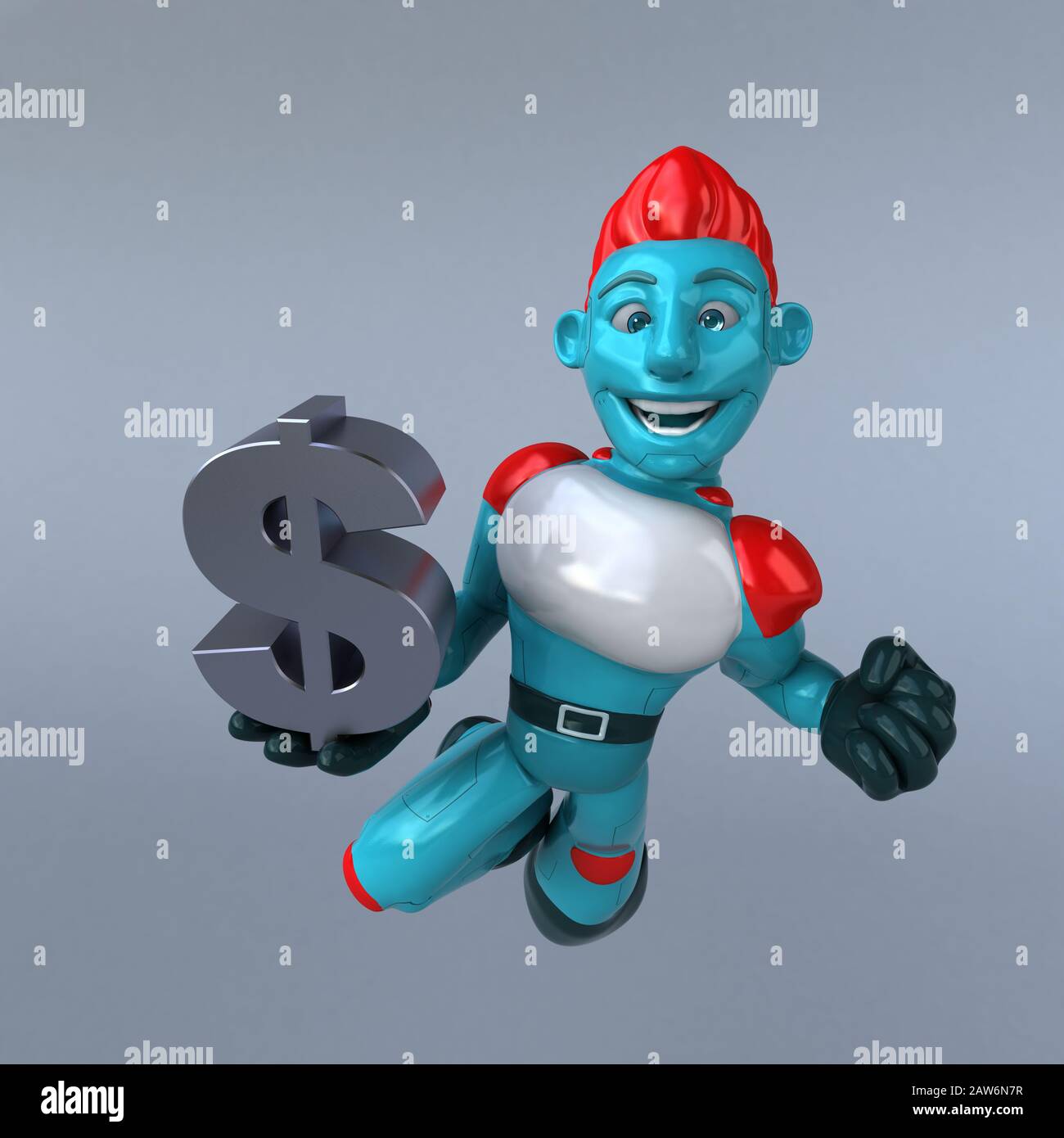 Red Robot - 3D Illustration Stock Photo - Alamy