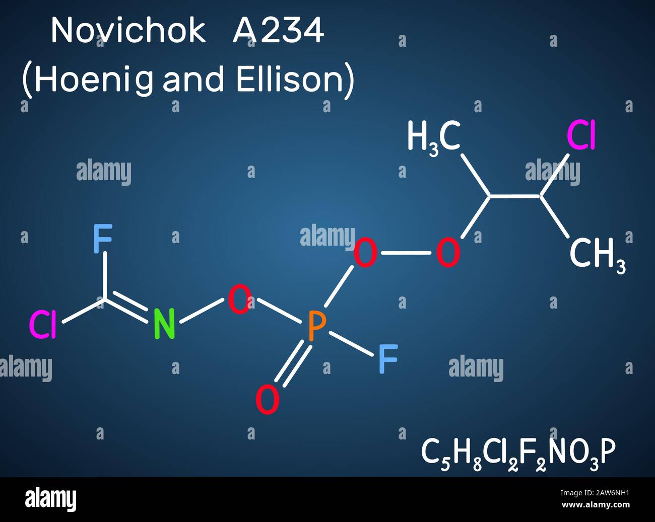 Novichok A-234 , organophosphate nerve agent, according to Hoenig and ...