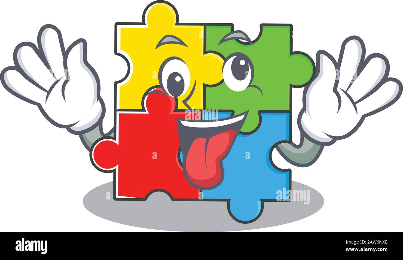 Cute sneaky puzzle toy Cartoon character with a crazy face Stock Vector ...