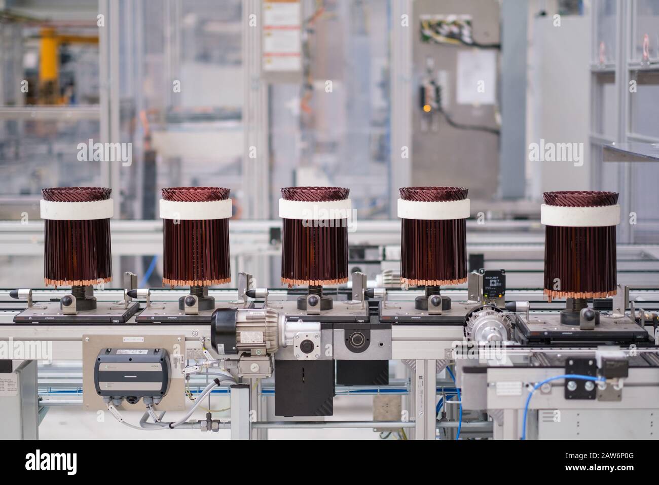 Brunswick, Germany. 24th Jan, 2020. Stators for the APP 310 electric ...