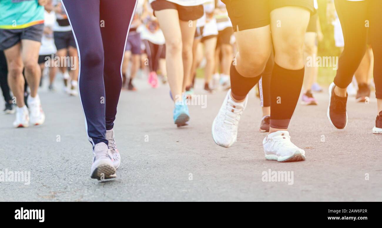 Motion blur of Marathon running Stock Photo - Alamy