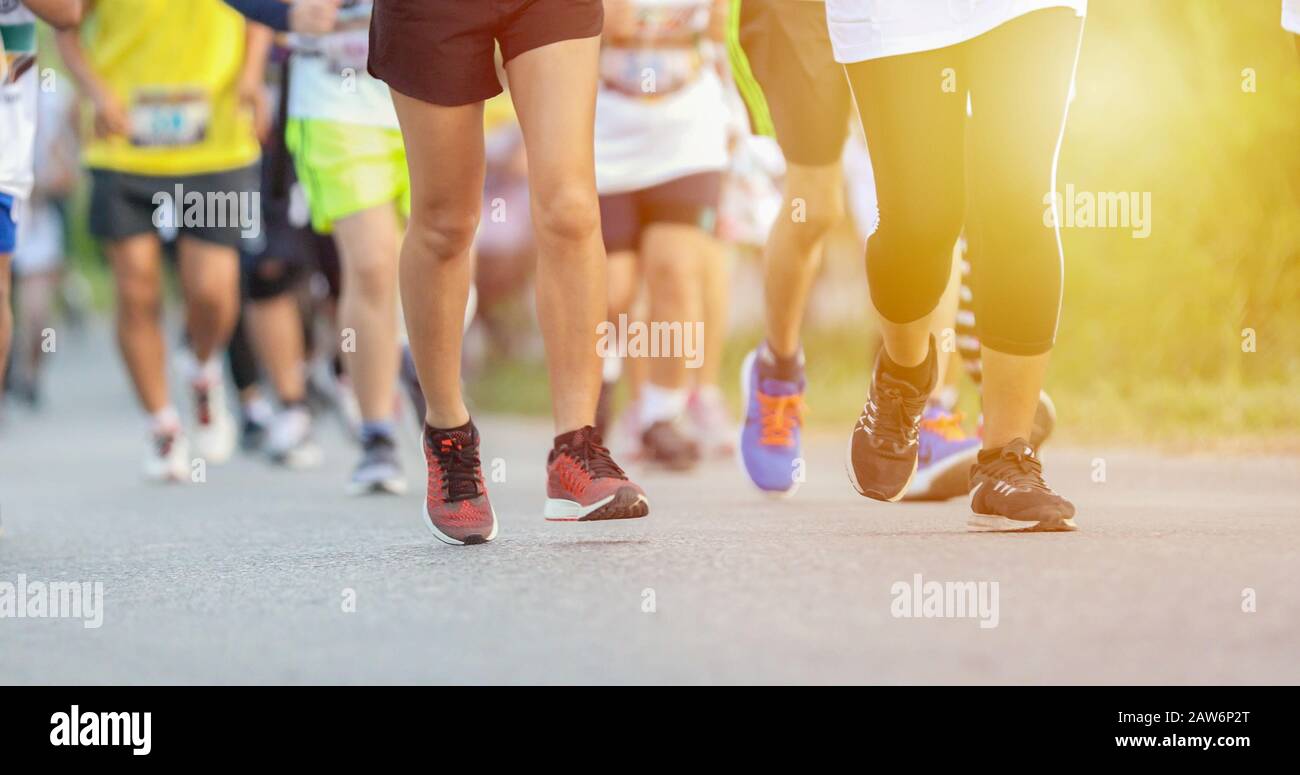 Motion blur of Marathon running Stock Photo - Alamy
