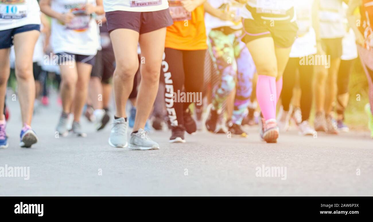 Motion blur of Marathon running Stock Photo - Alamy