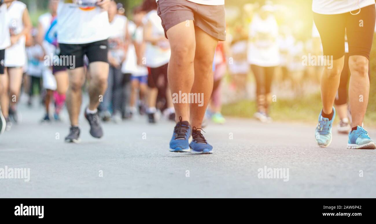 Motion blur of Marathon running Stock Photo - Alamy