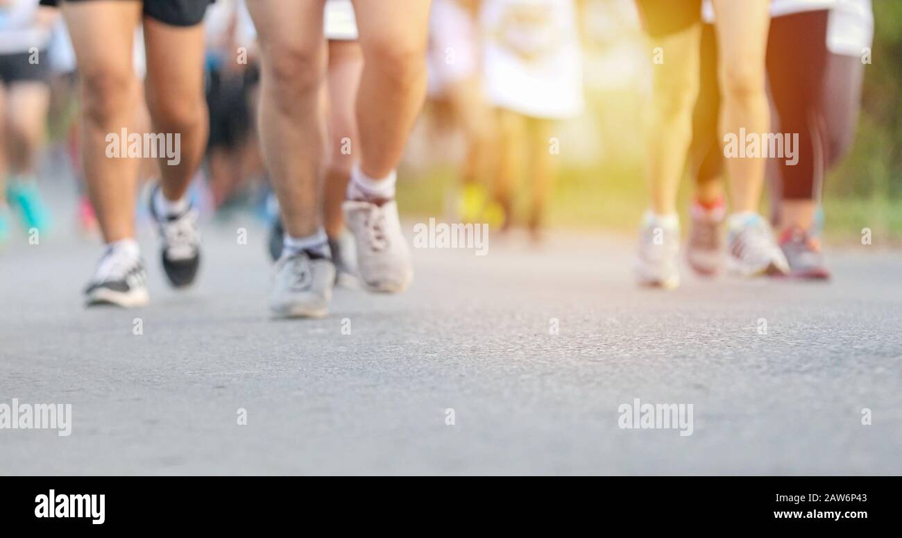 Motion blur of Marathon running Stock Photo - Alamy